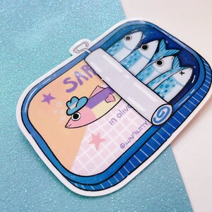 Cute Sardine Tin Vinyl Sticker, Original Design - Etsy