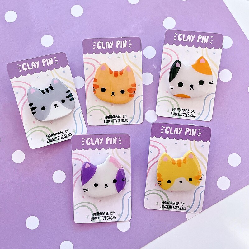 Polymer Clay Pins - Etsy
