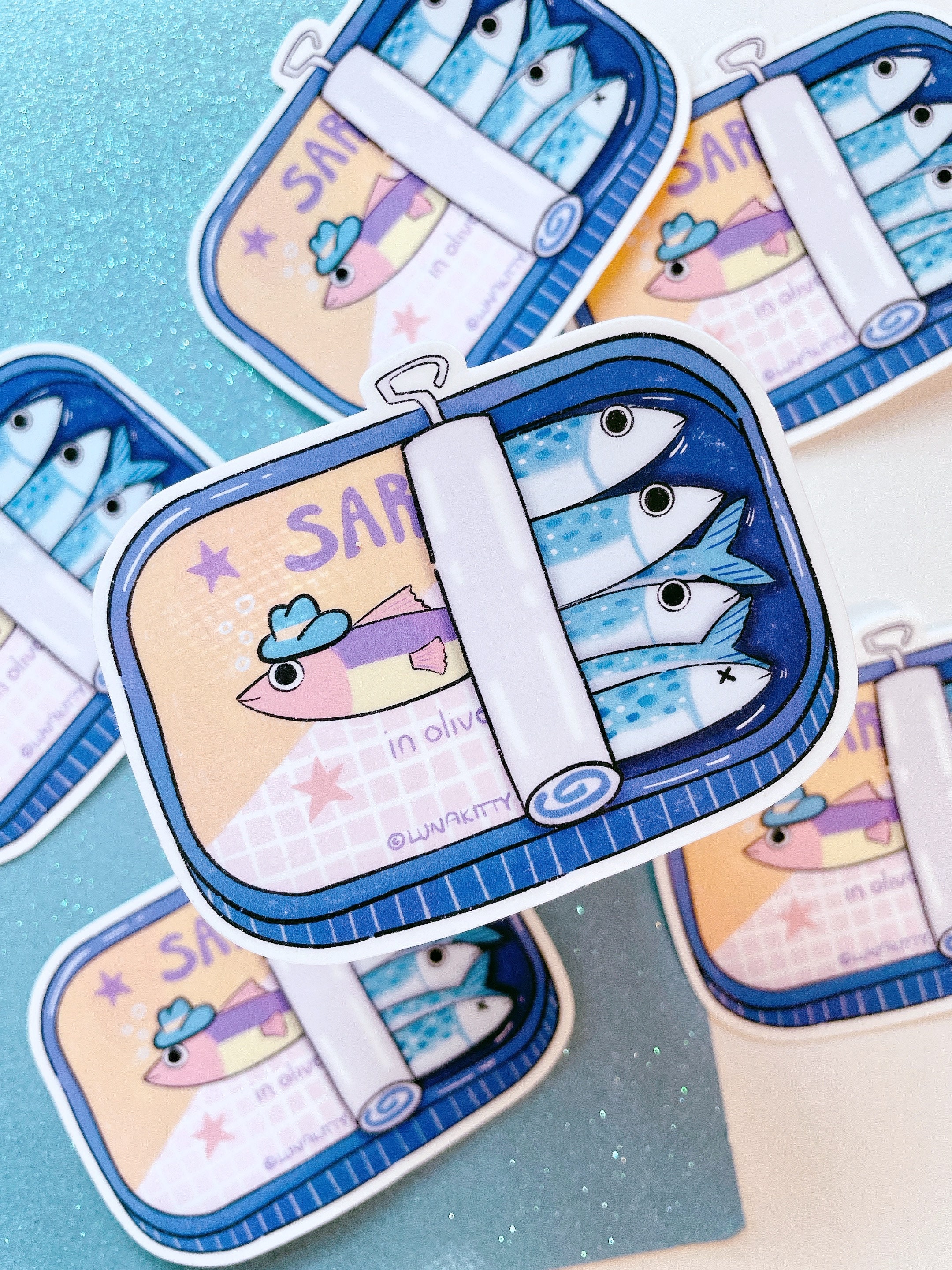 Cute Sardine Tin Vinyl Sticker, Original Design - Etsy