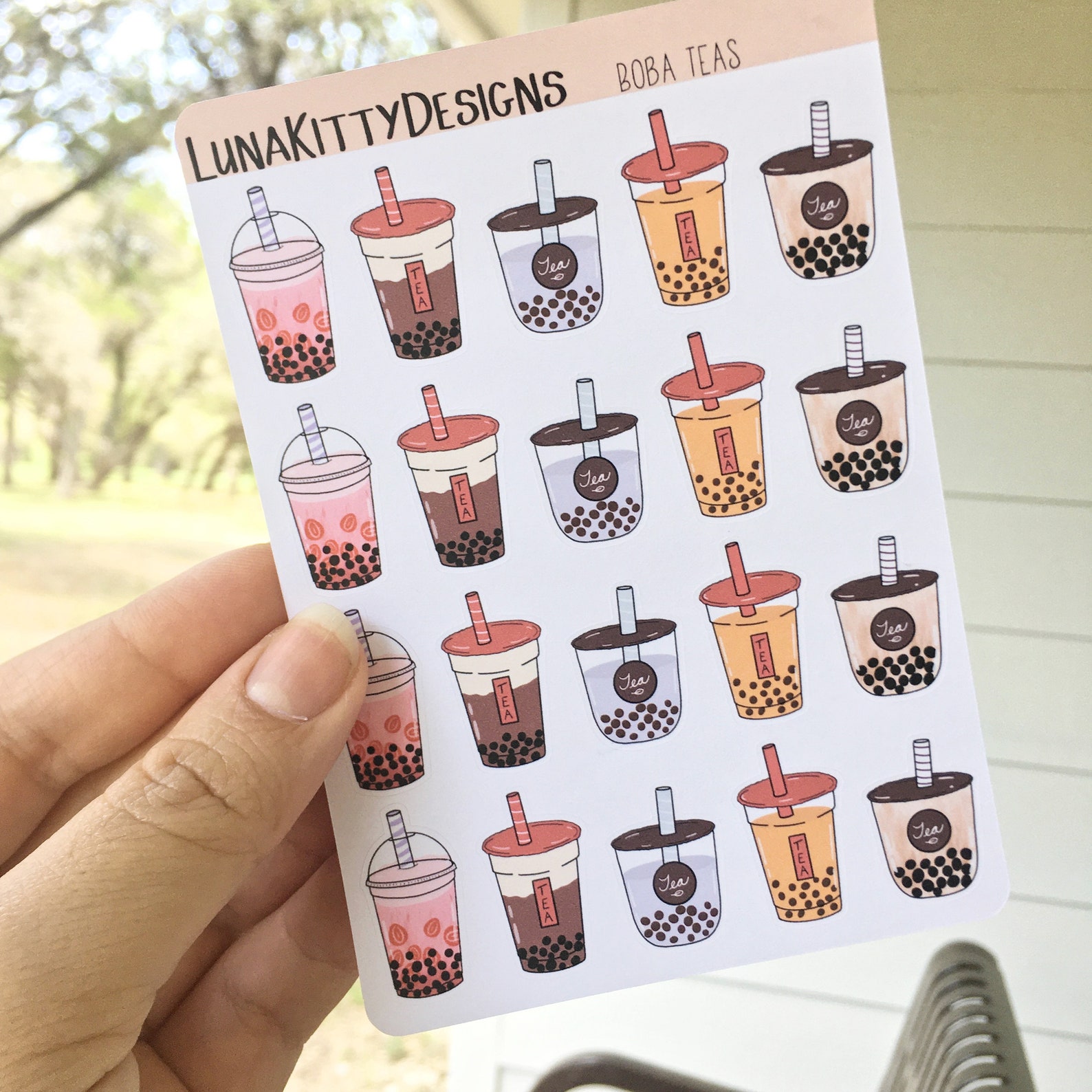 Boba Tea Sticker Sheet Kawaii Boba Teas Boba Planner sticker | Etsy