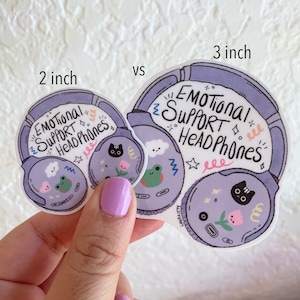Emotional Support Headphones Vinyl Sticker - Etsy