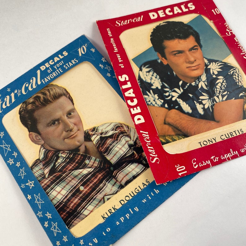 Vintage Kirk Douglas Star Cal DECAL, Paper Decal Easy to Apply With ...