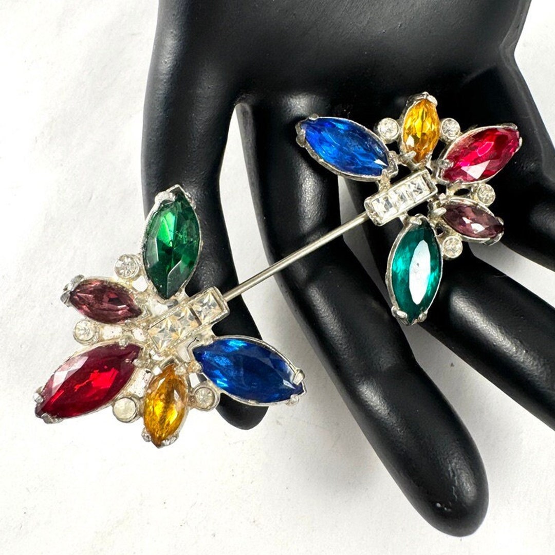 Vintage Rhinestone Hat Pin, Multi Colored Rhinestone Stick Pin for ...