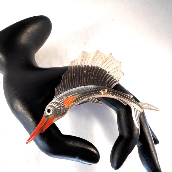 1940s Lucite Marlin Fish Brooch, Vintage Molded Sailf… - Gem