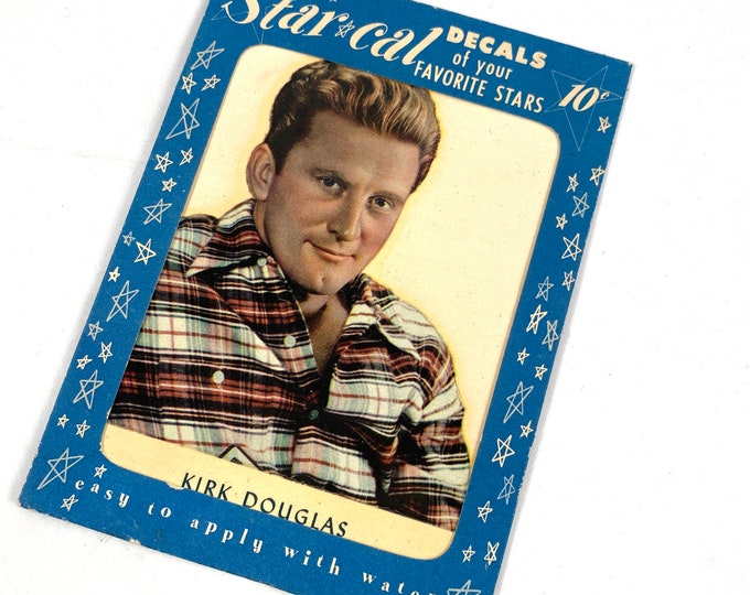 Vintage Kirk Douglas Star Cal DECAL, Paper Decal Easy to Apply With ...