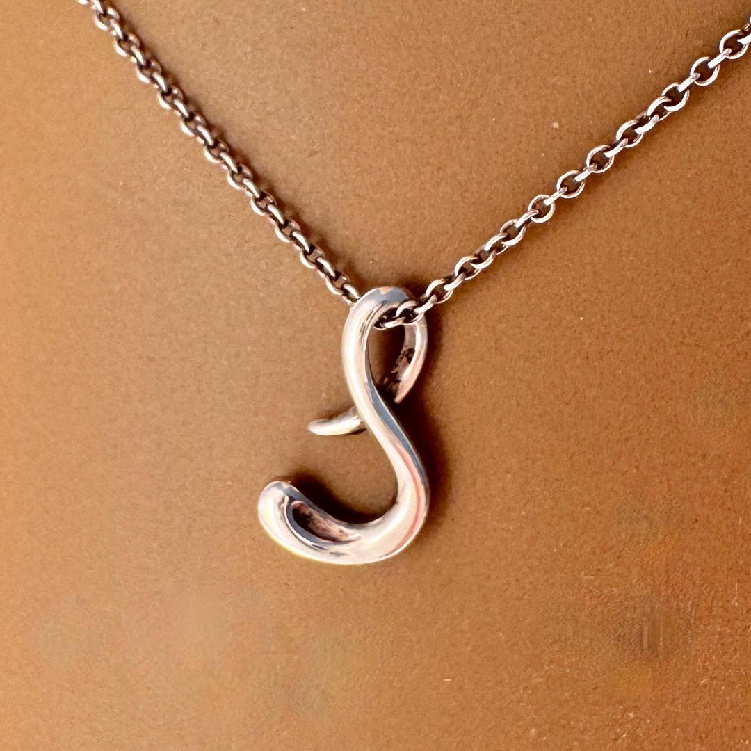 Elsa Peretti Tiffany & Co. s Monogram Necklace, Sterling Silver Script ...