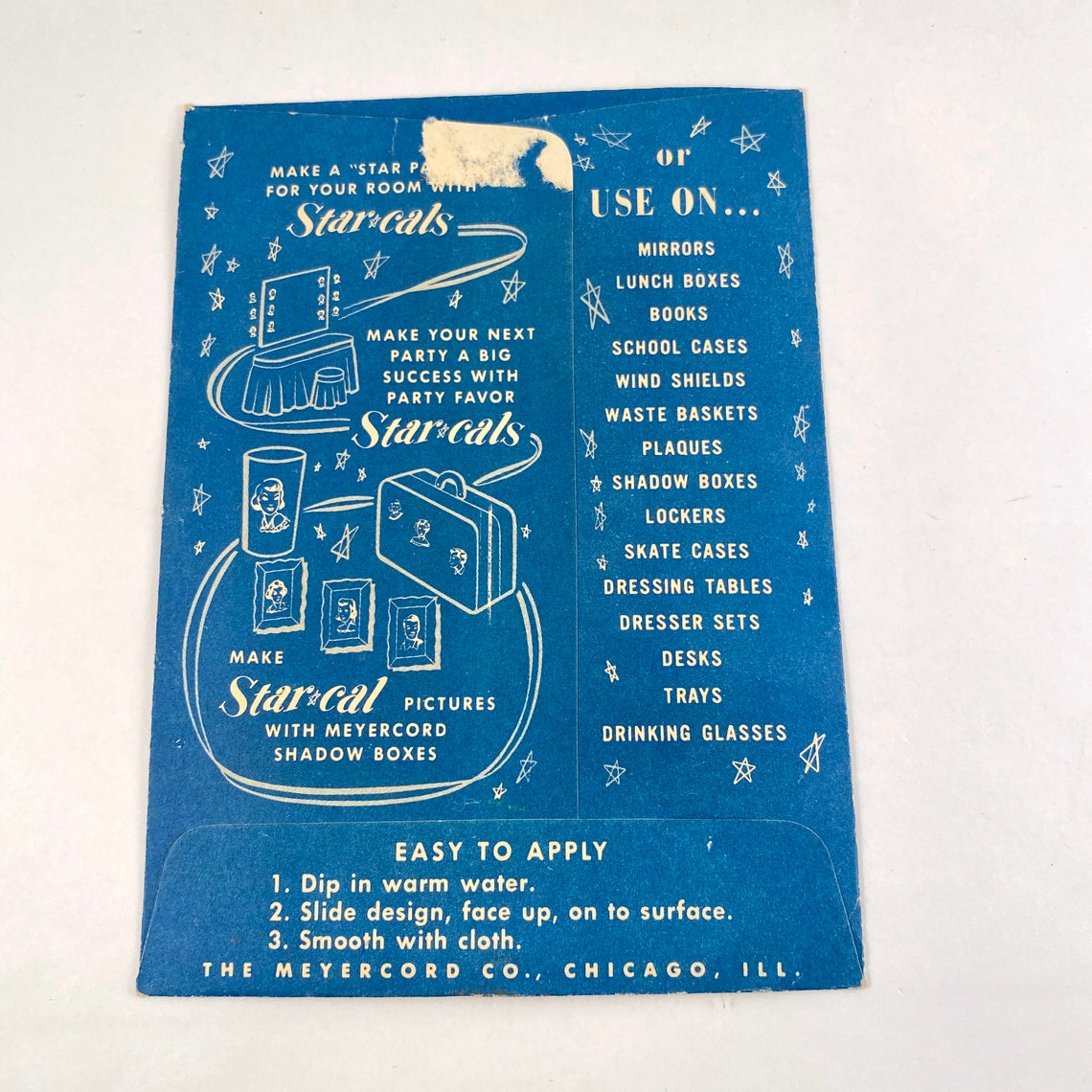 Vintage Kirk Douglas Star Cal DECAL, Paper Decal Easy to Apply With ...