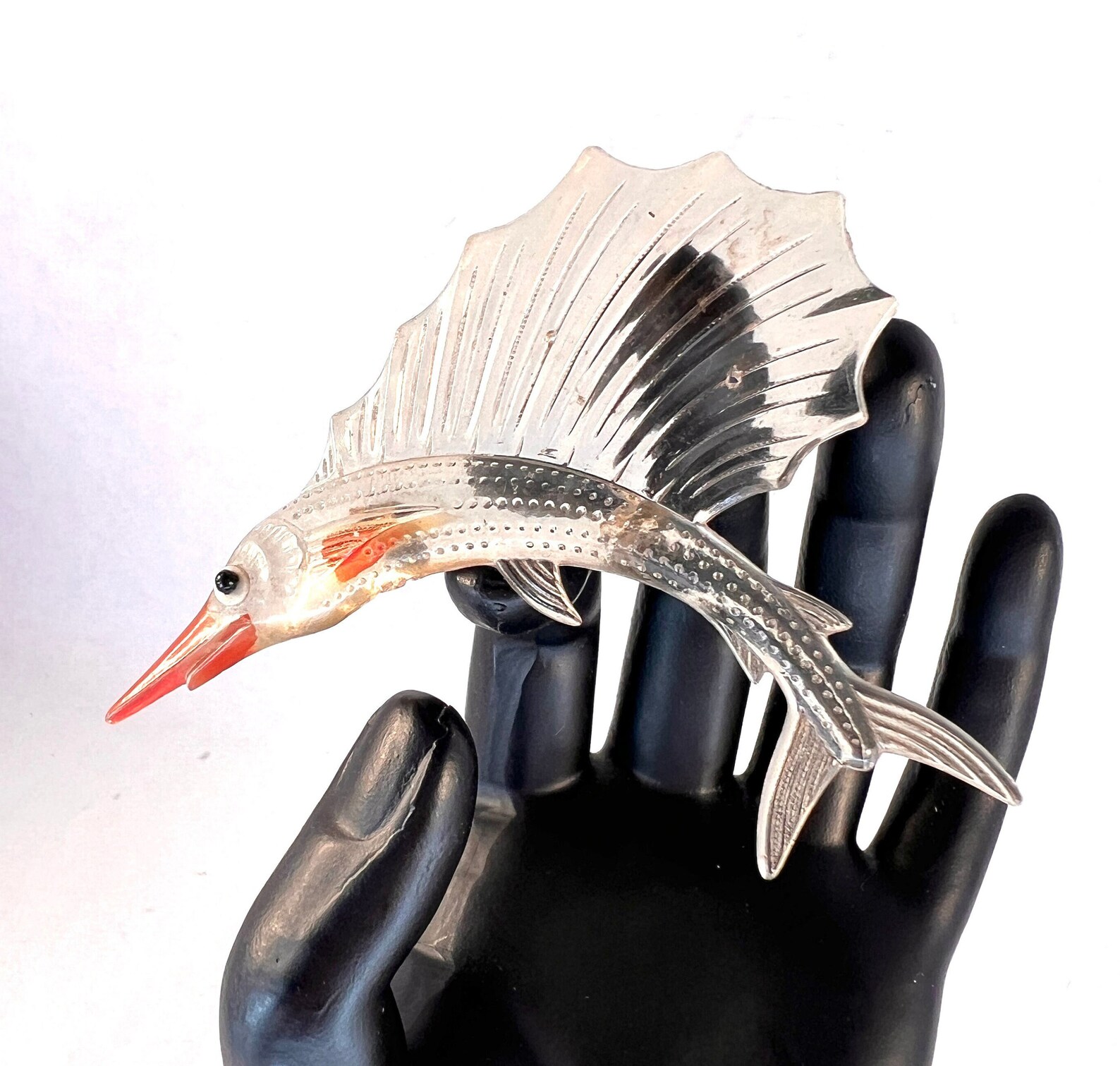 Vintage Lucite Fish Brooch, 1940s Molded Marlin Sailfish Novelty Pin ...
