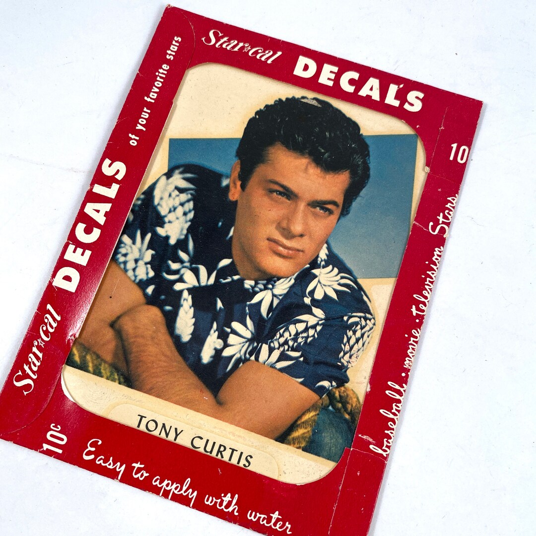 Vintage Tony Curtis Star Cal DECAL, Paper Decal Easy to Apply With ...
