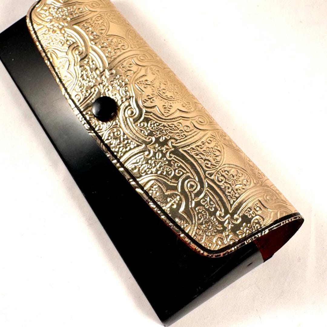 Vintage Eyeglass Case, Black and Gold 1960s Vintage Case for Glasses ...