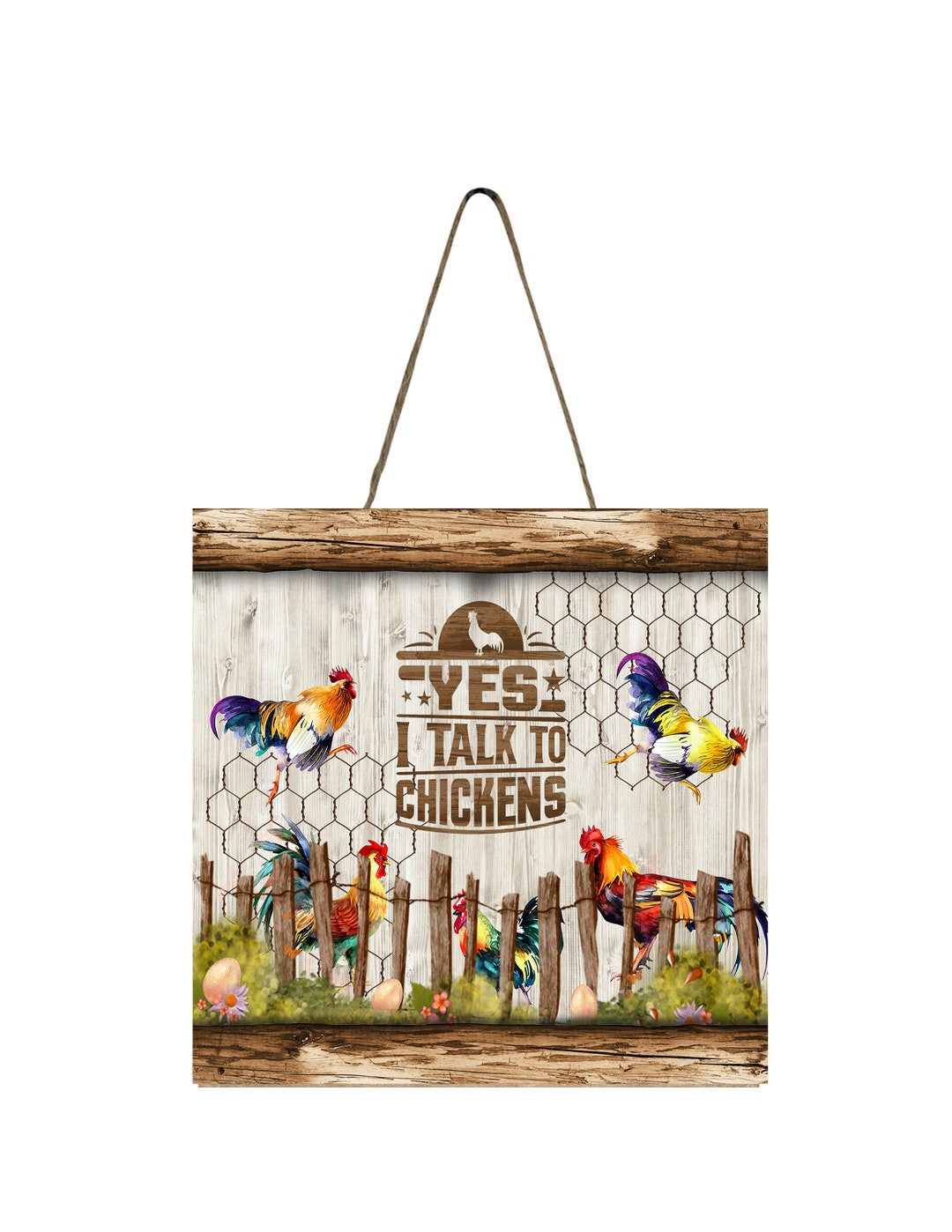 Yes I Talk to Chickens Handmade Wood Mini Sign, Tier Tray Decor ...