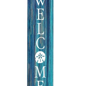 24 Inch (2 Ft Tall) Blue Coastal Welcome Vertical Wood Print Sign - Etsy
