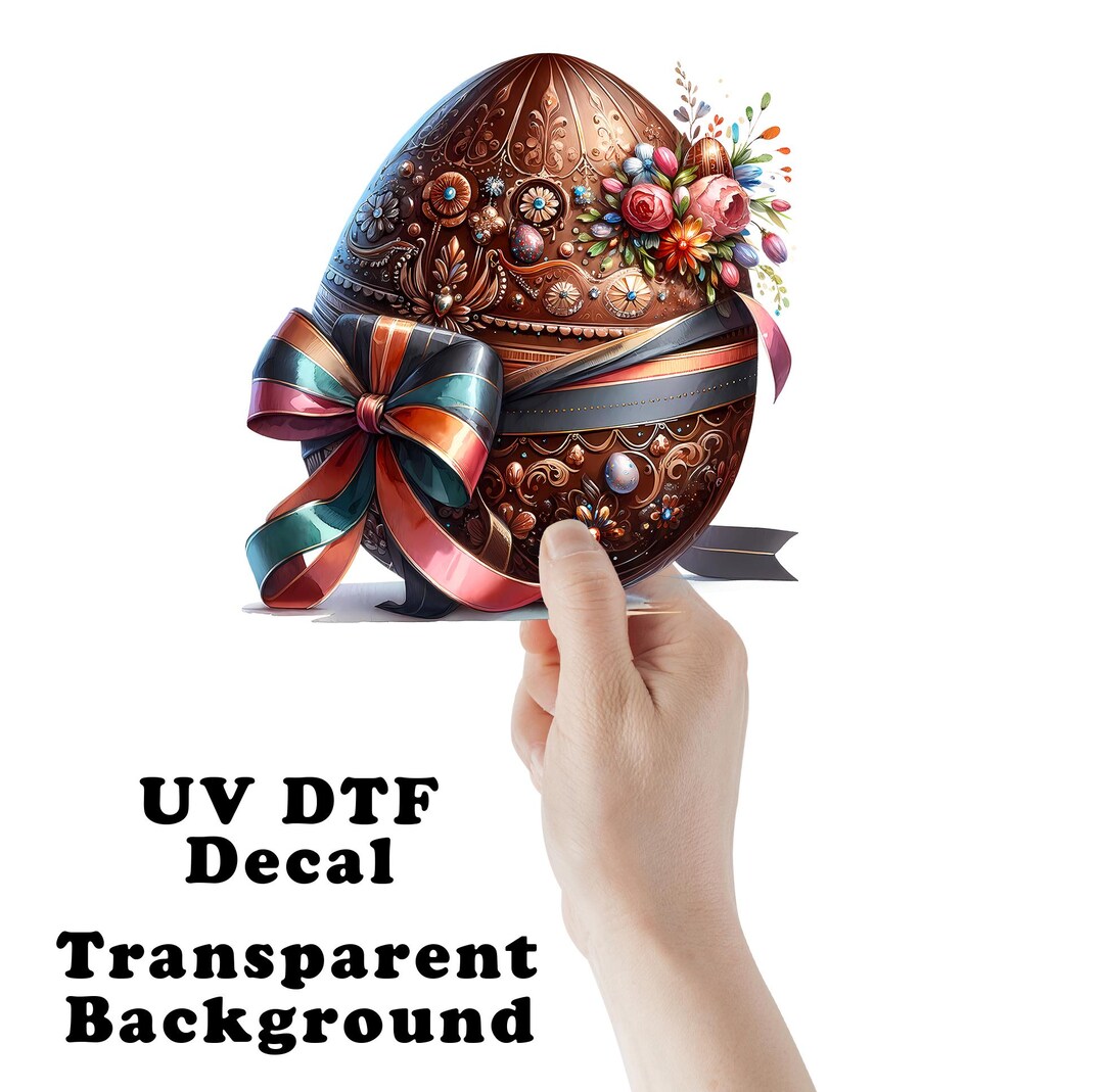 Chocolate Easter Egg UV DTF Transparent Decal / Sticker You Choose Size ...