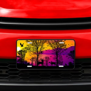 Wildlife Silhouette Vanity Decorative Front License Plate Cute Car ...