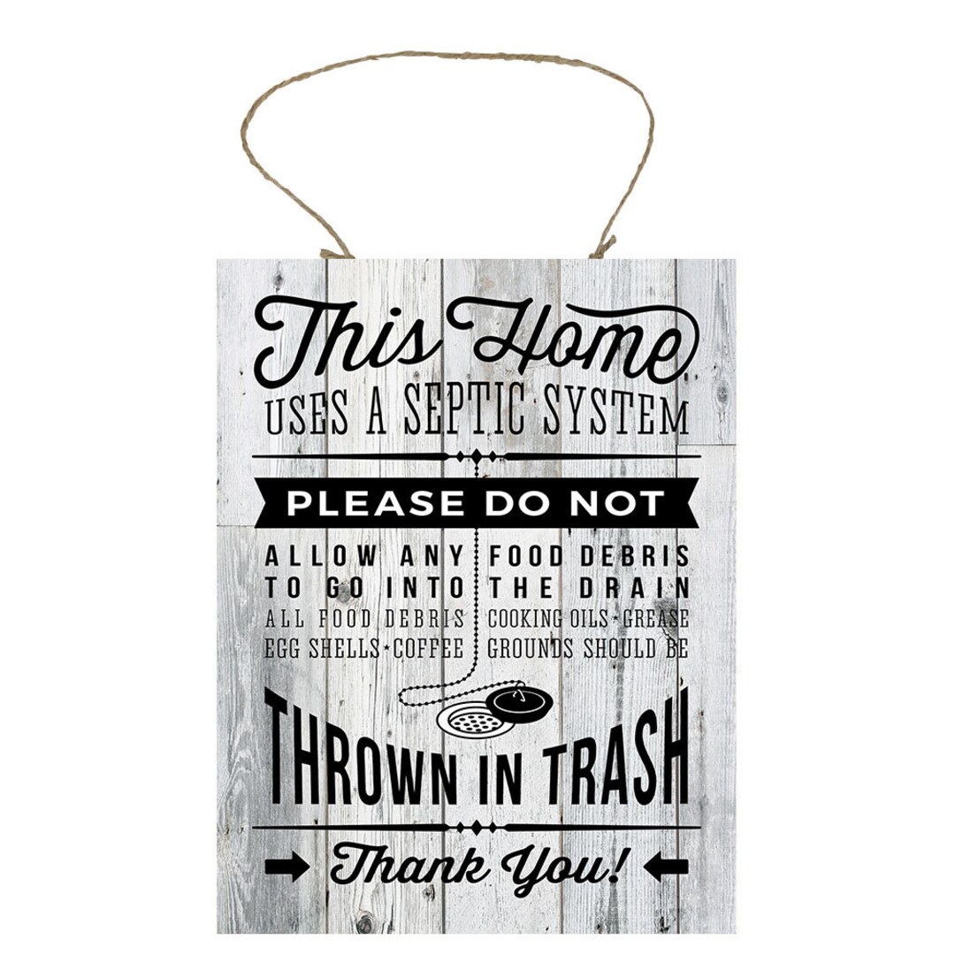 This Home Uses a Septic System Kitchen Rules Printed Handmade Wood Sign ...