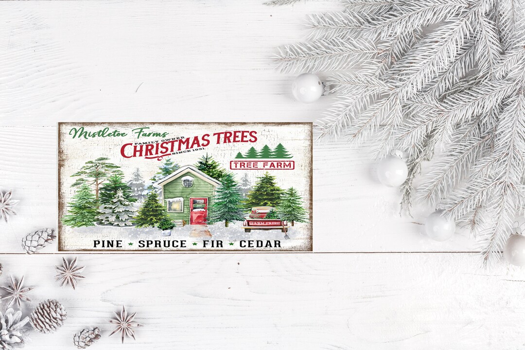 Mistletoe Farms Christmas Tree Wall Decor, Christmas Sign, Printed ...