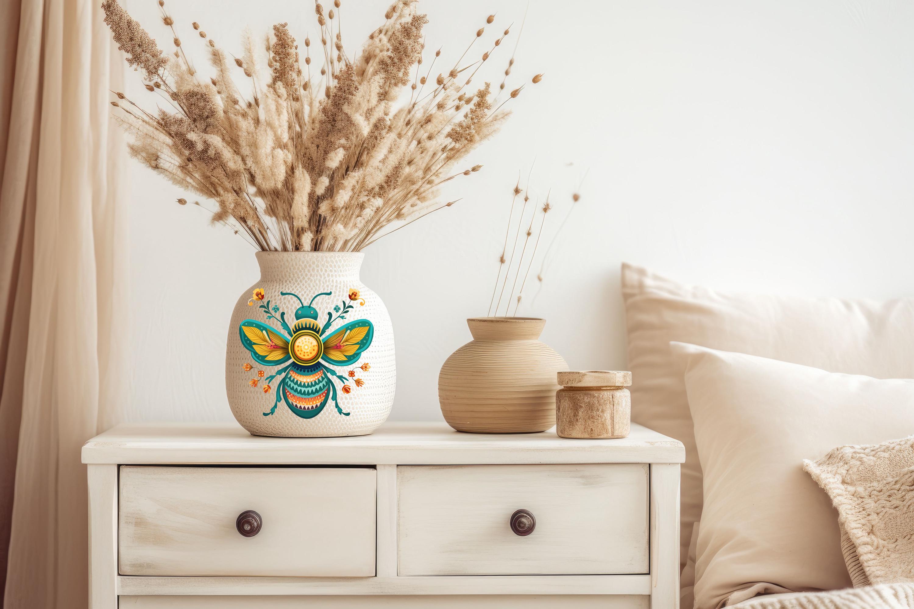 Teal Yellow Bee UV DTF Transparent Decal / Sticker You Choose Size - Etsy
