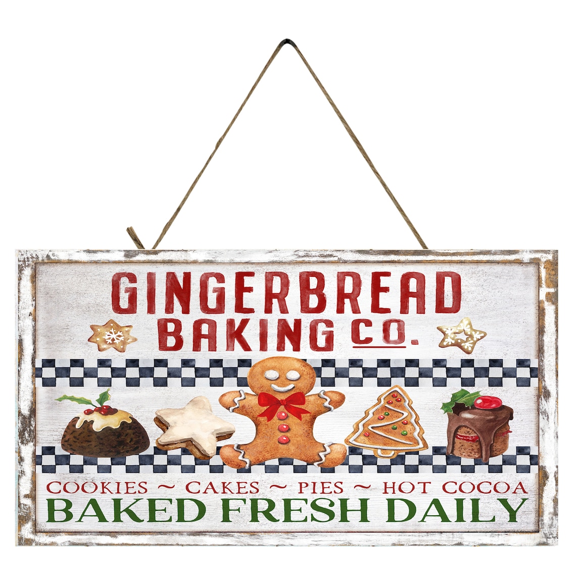 Gingerbread Baking Co Christmas Printed Handmade Wood Sign | Etsy