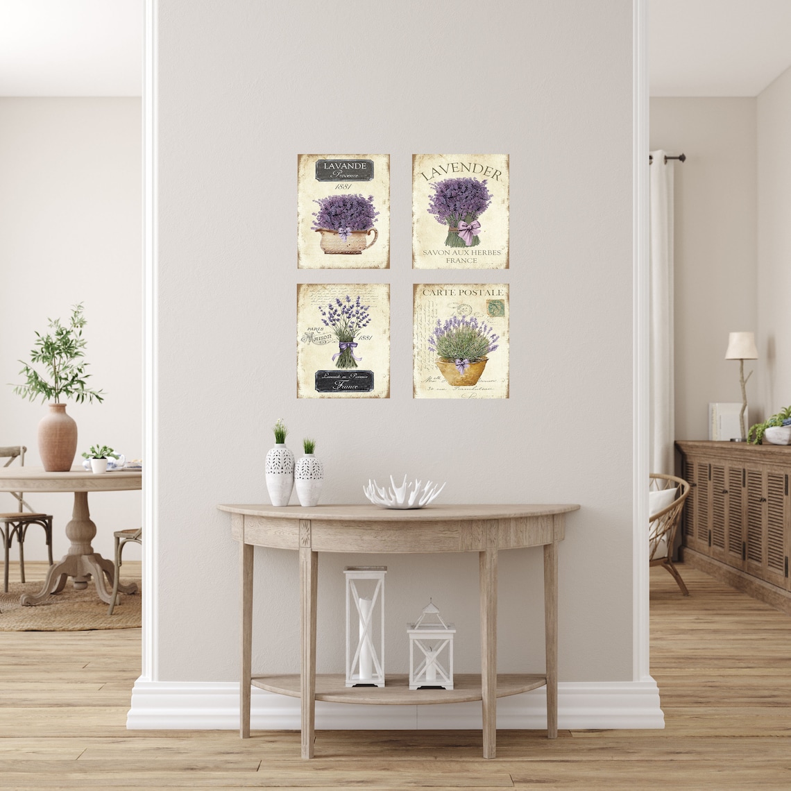 Set of 4 8x10 Vintage French Lavender Canvas Prints - Etsy