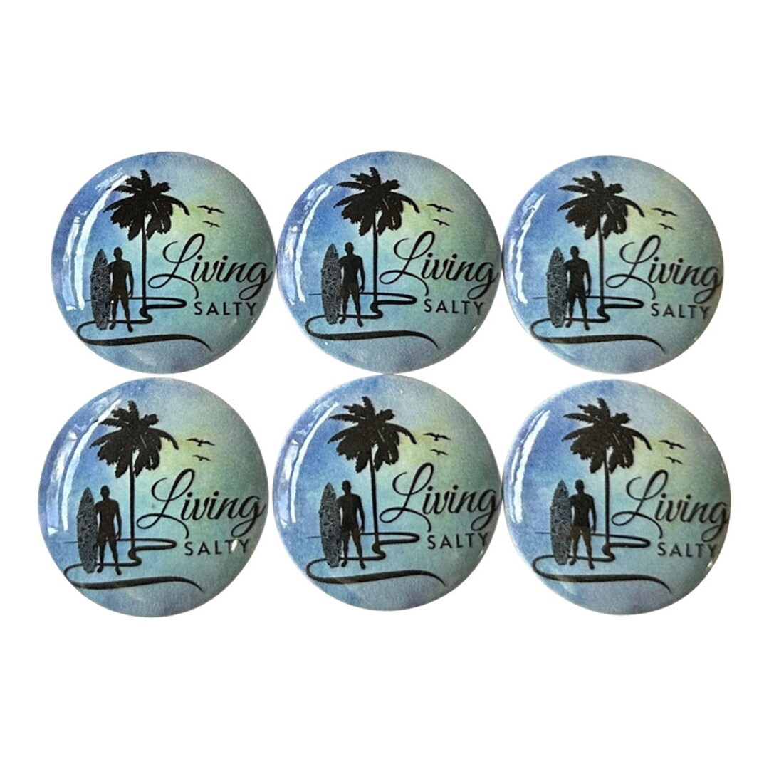 Cabinet Knobs Set of 6 Living Salty Beach Coastal Wood Cabinet Knobs ...