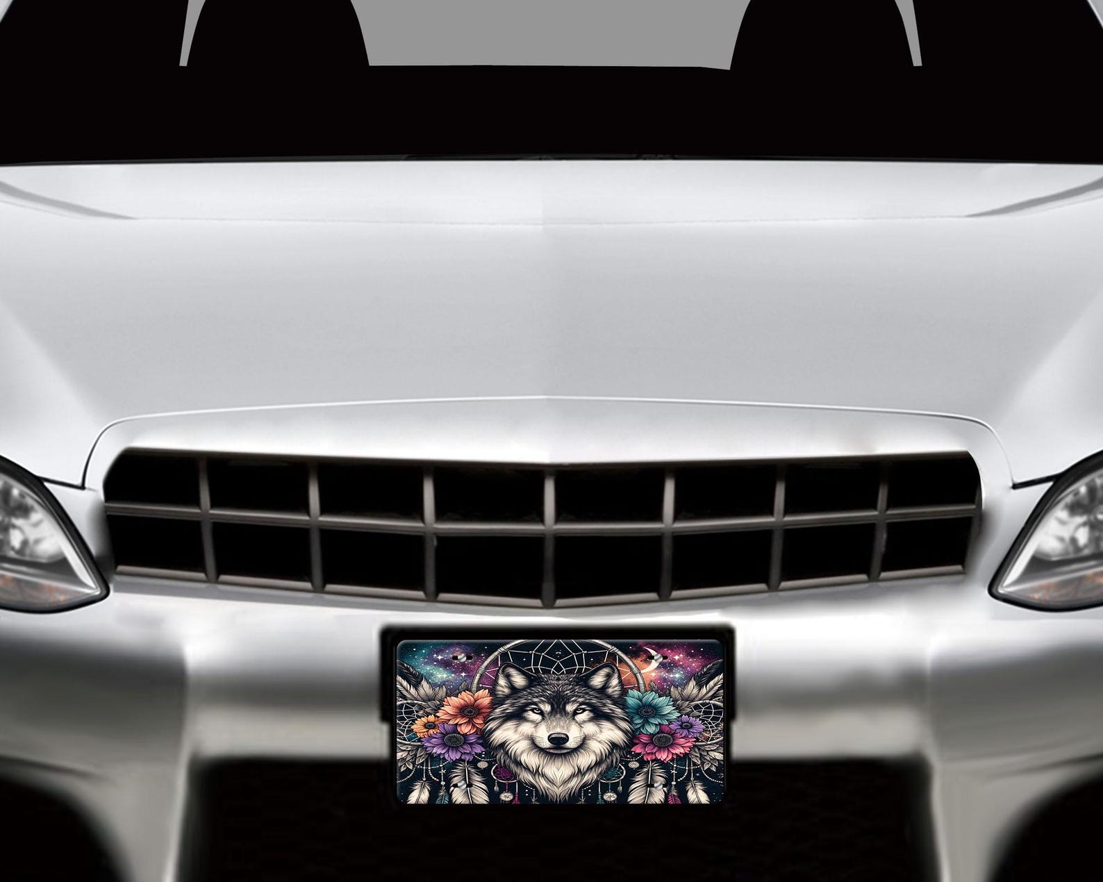 Dreamcatcher Wolf Vanity Decorative Front License Plate Cute Car ...