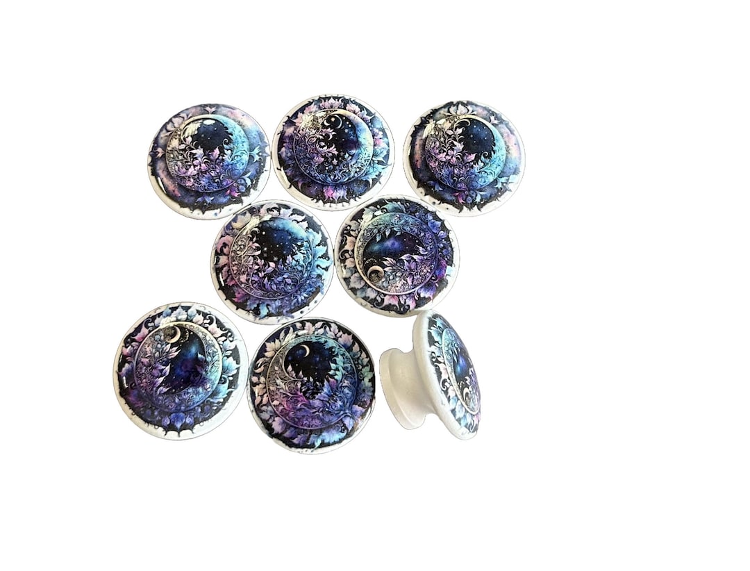 Cabinet and Drawer Knobs, Set of 8 Celestial Moon Cabinet Knobs Drawer ...