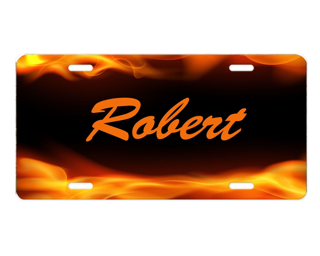 Personalized Flames Aluminum Front License Plate - Etsy