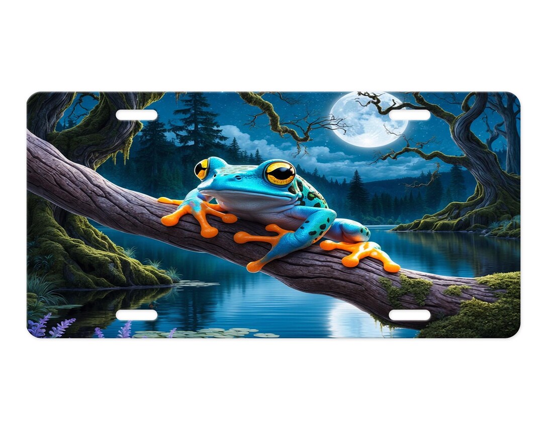 Colorful Tree Frog Vanity Decorative Front License Plate Cute Car ...