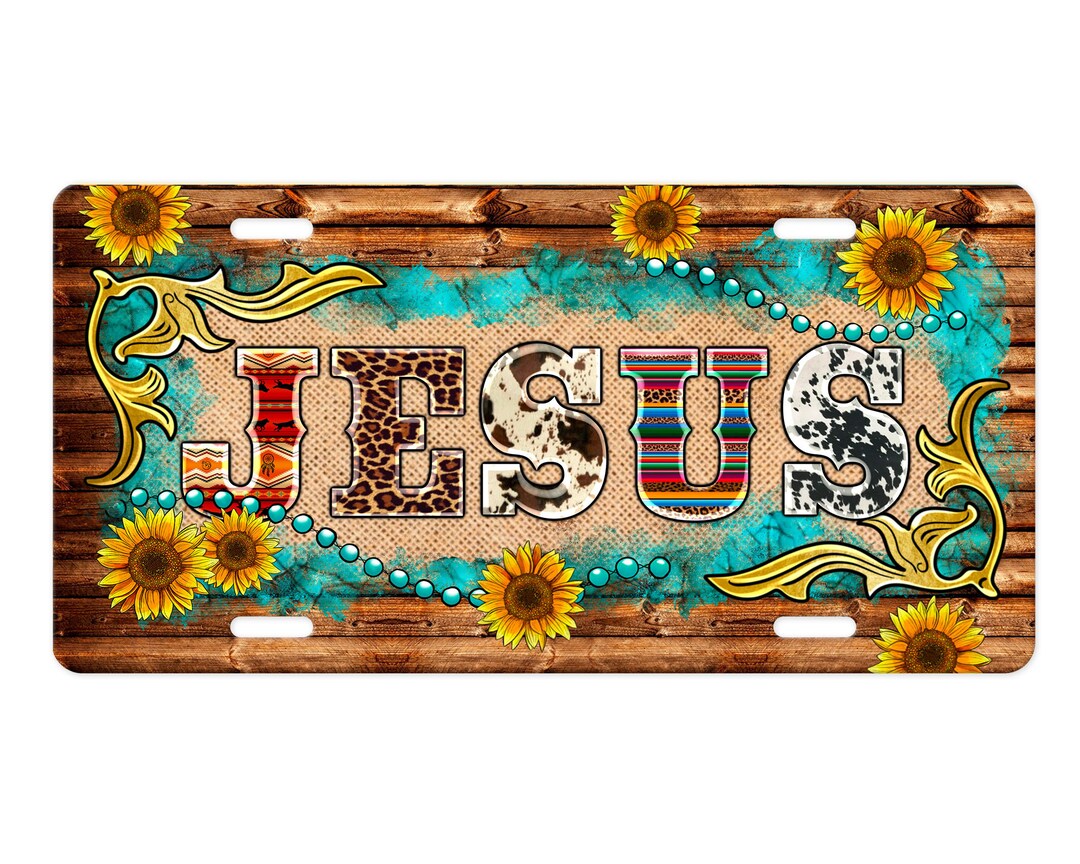 Western Jesus Aluminum Front License Plate - Etsy