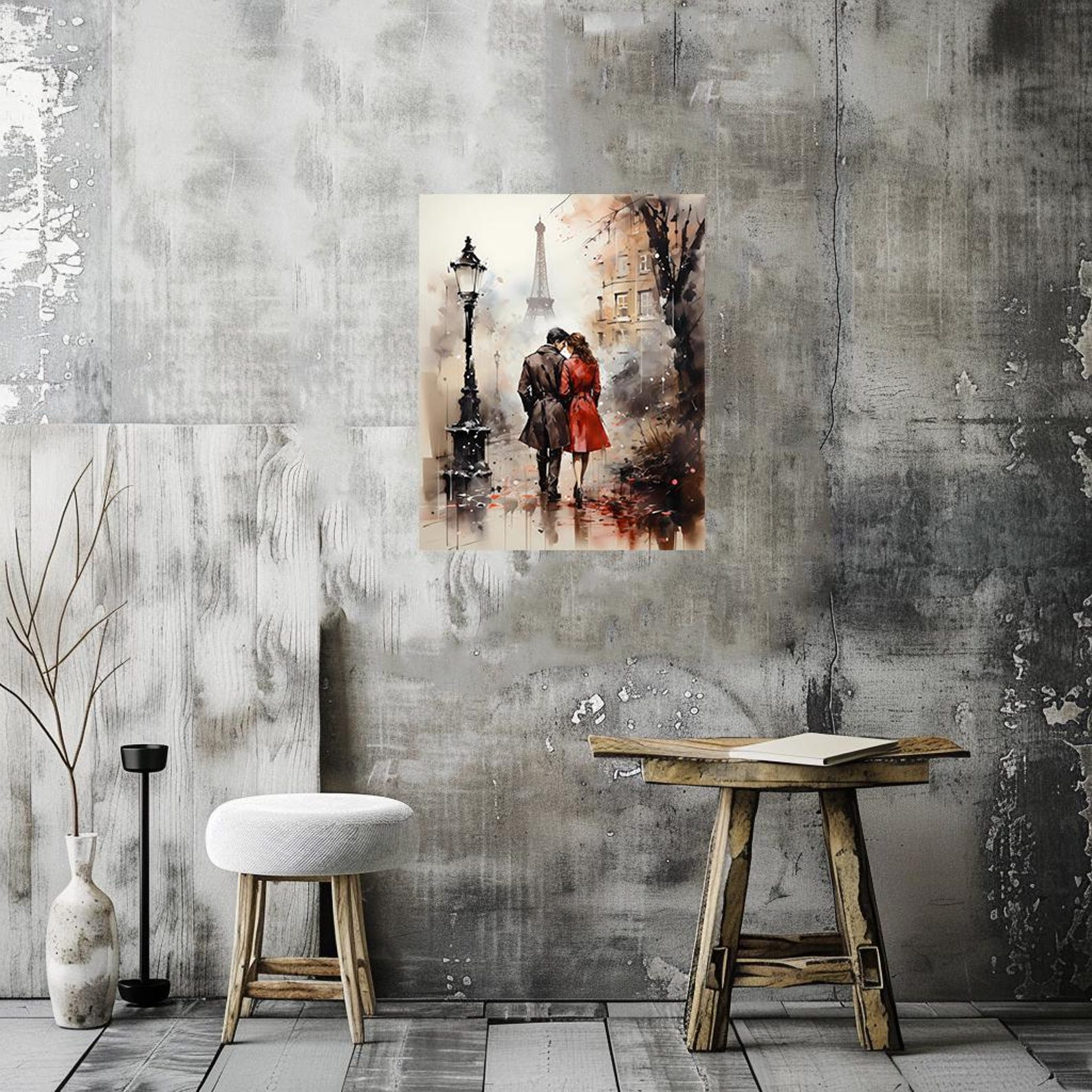 16x20 Paris in Red Wall Art Canvas Print - Etsy