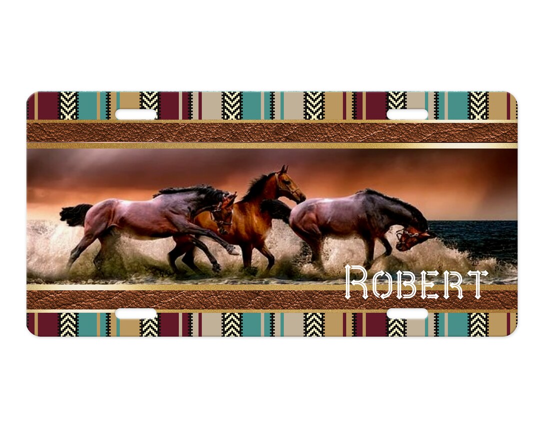 New Release Personalized Western Horses Vanity Decorative Front License ...