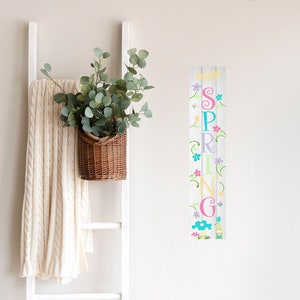 24 Inch (2 Foot Tall) Happy Spring Vertical Wood Print Sign - Etsy