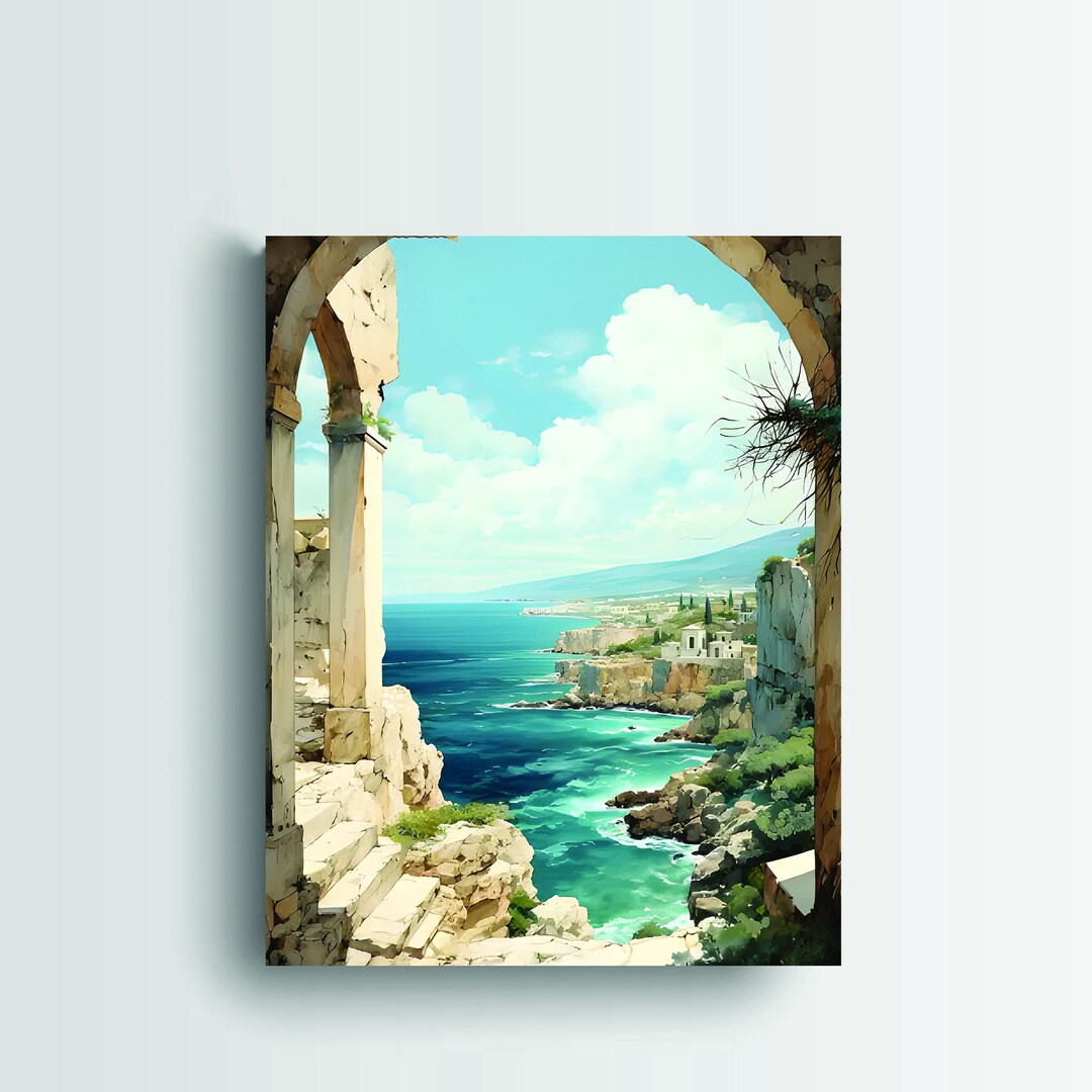 11x14 Arch to the Sea Coastal Canvas Wall Art - Etsy