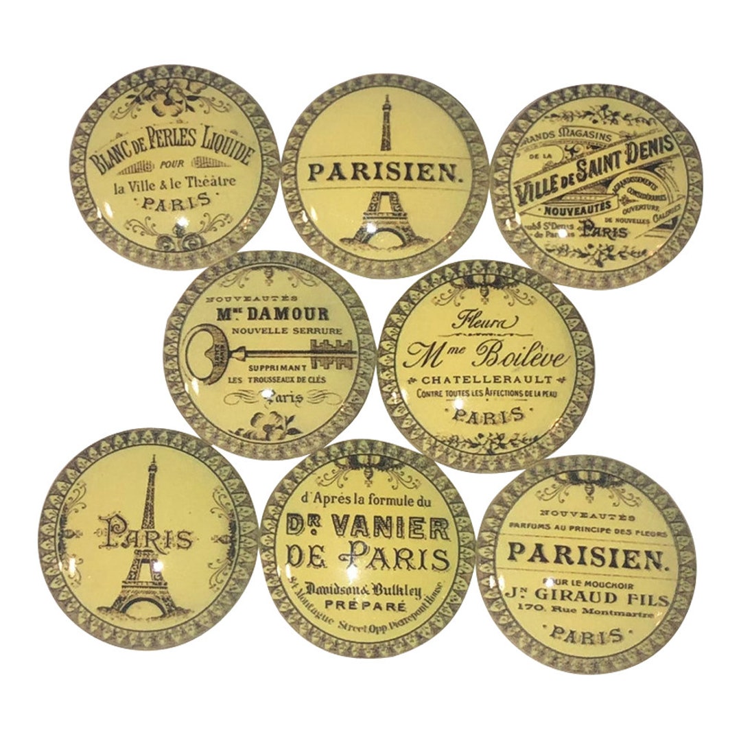 Set of 8 Paris Address Label Wood Cabinet Knobs - Etsy