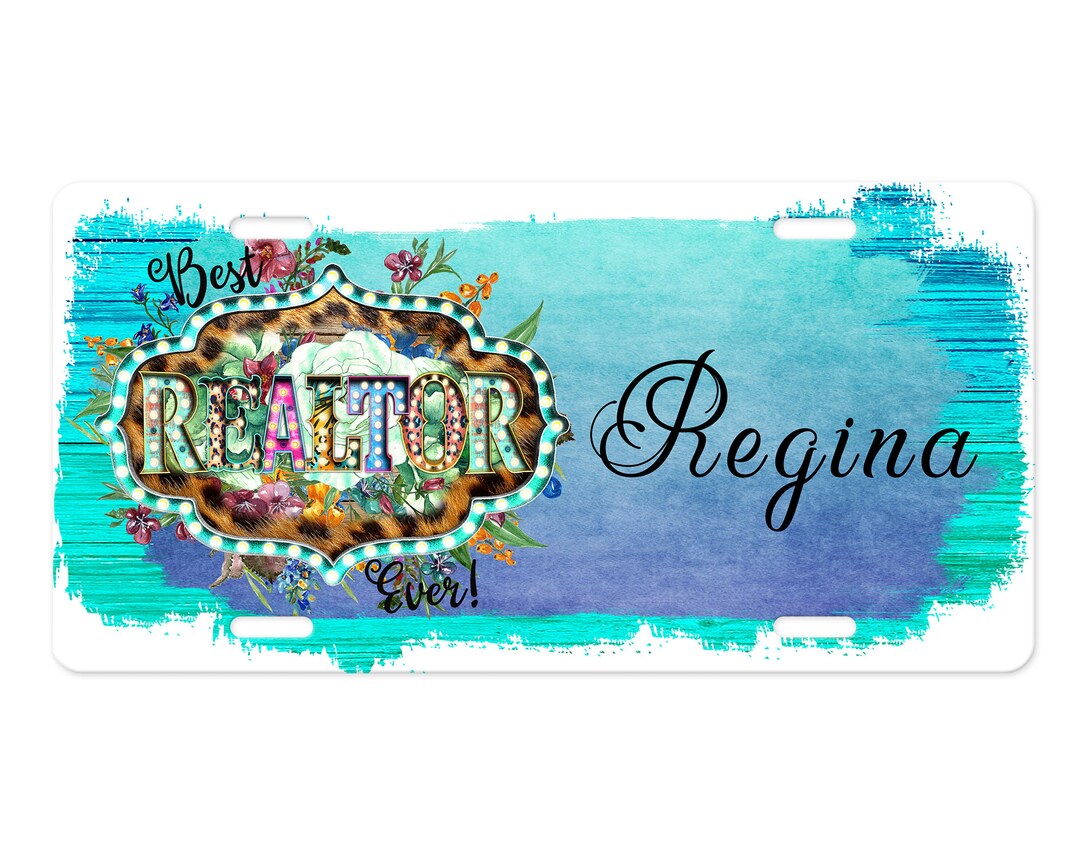 Personalized Best Realtor Ever Aluminum Front License Plate - Etsy