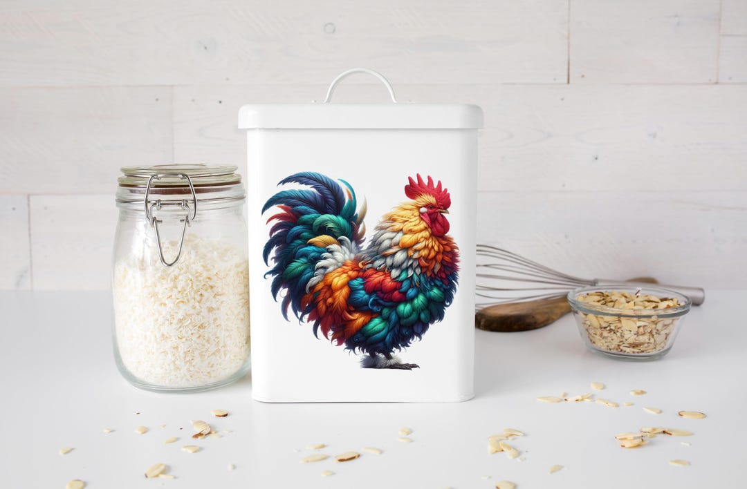 Colorful Rooster UV DTF Transparent Decal / Sticker You Choose Size - Etsy