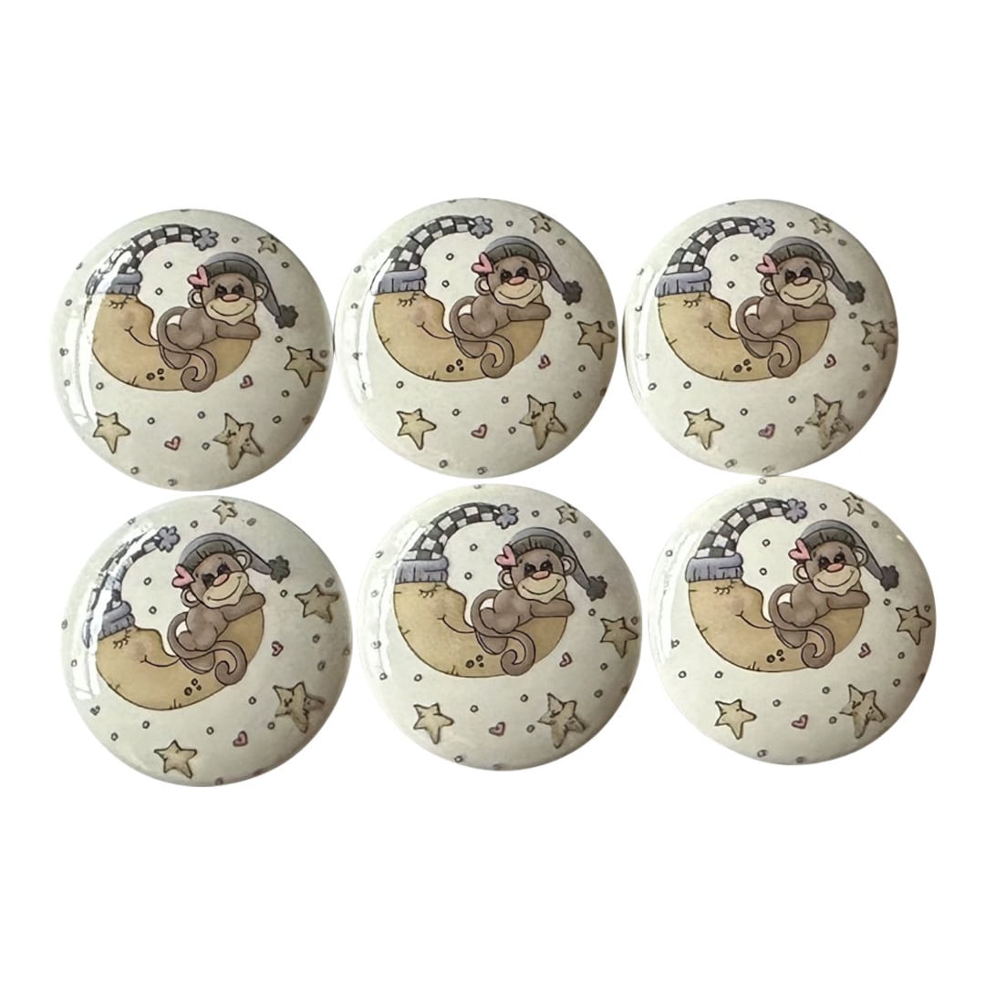 Moon Monkey Nursery Wood Cabinet Knobs, Drawer Knobs and Pulls, Kitchen ...