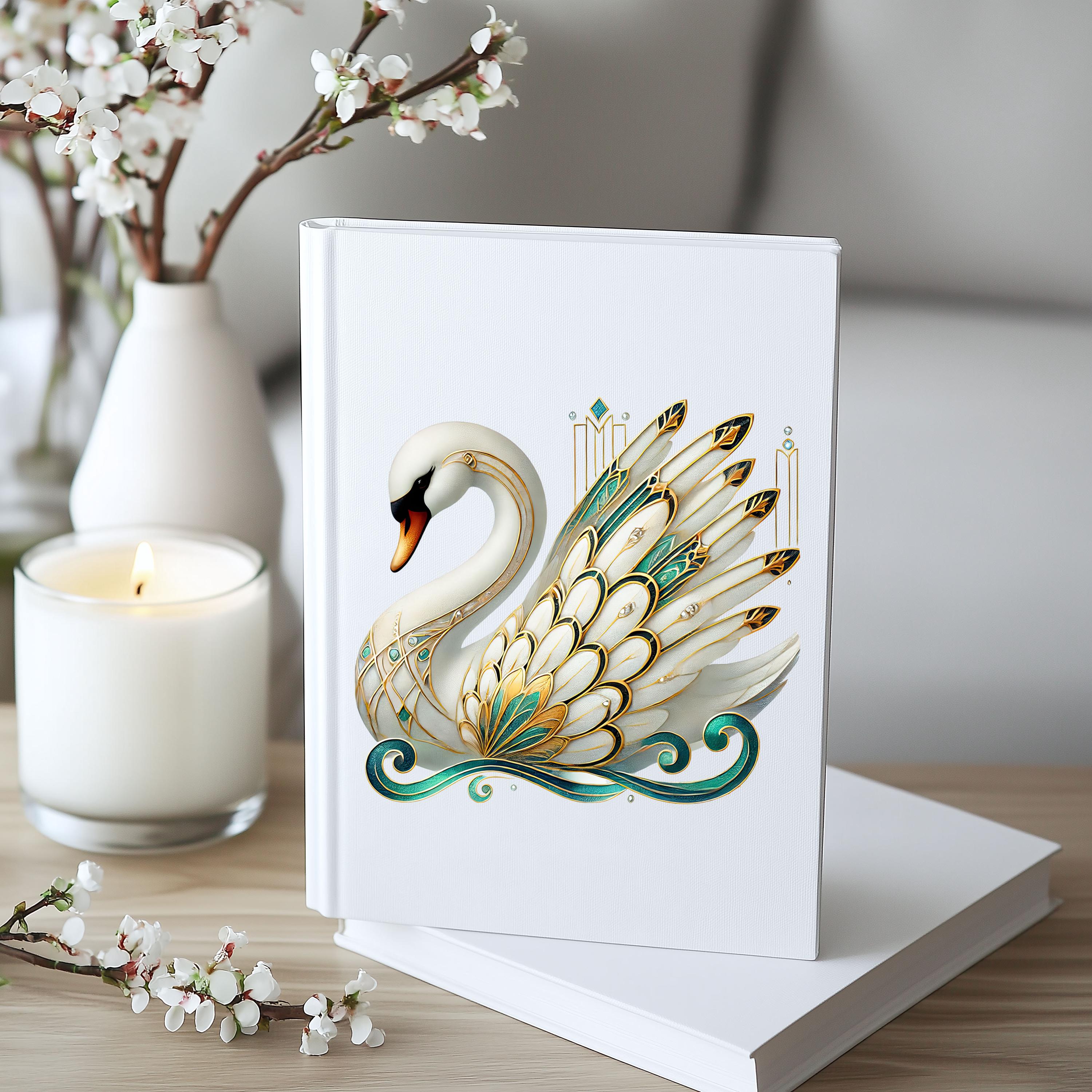 Art Deco Swan UV DTF Transparent Decal / Sticker You Choose Size - Etsy