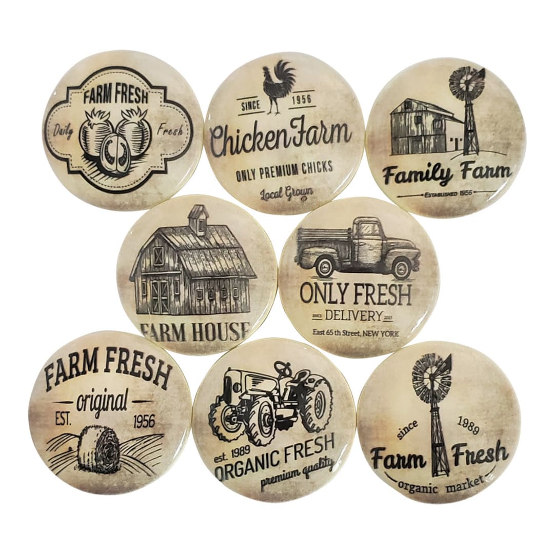 Farmhouse Cabinet Knobs, Drawer Knobs and Pulls, Set of 8 Vintage Farmhouse Cabinet Knobs ...