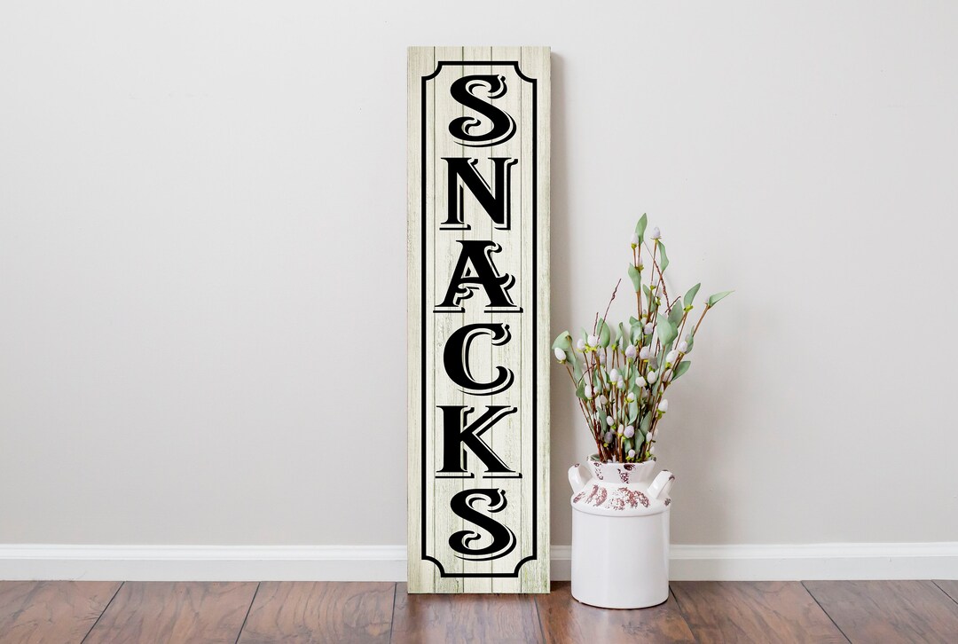 24 Inch Snacks Kitchen Vertical Wood Print Sign - Etsy