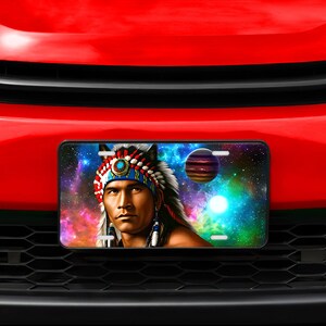 Handsome Native American Vanity Aluminum Front License Plate Car ...
