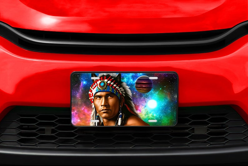 Handsome Native American Vanity Aluminum Front License Plate - Etsy