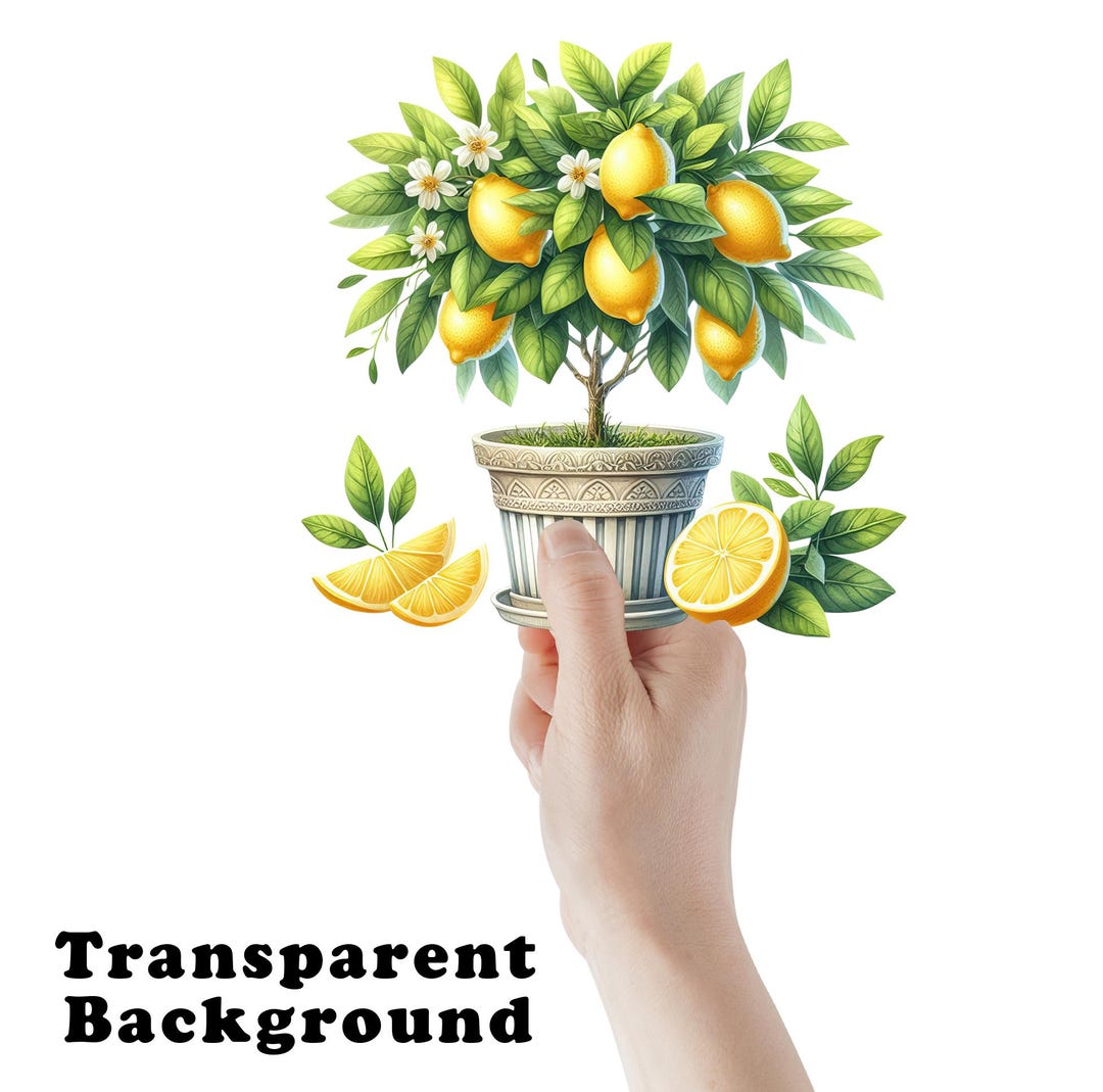 Lemon Tree Topiary UV DTF Transparent Decal / Sticker You Choose Size ...
