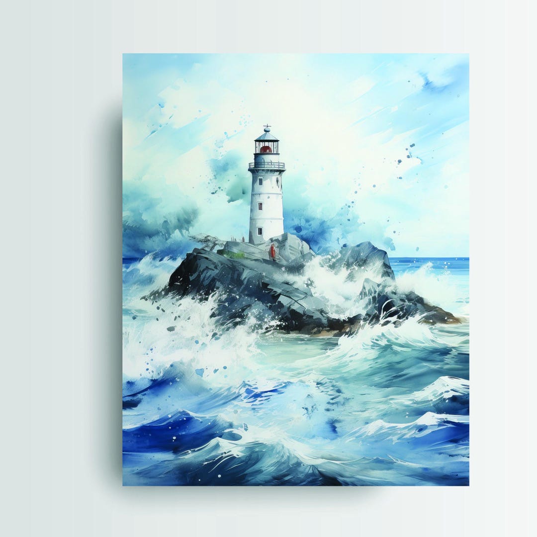 16x20 Lighthouse Storm Wall Art Canvas Print - Etsy