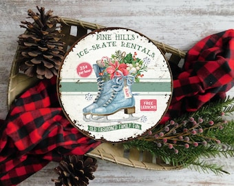 Christmas Skate Rental Sign Skate Rental Sign Ice Skating - Etsy