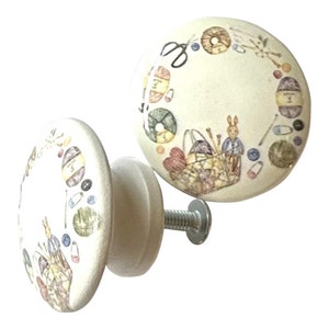 Set of 6 Knitting Circle Cabinet Knobs, Cabinet Knobs and Draw Pulls ...