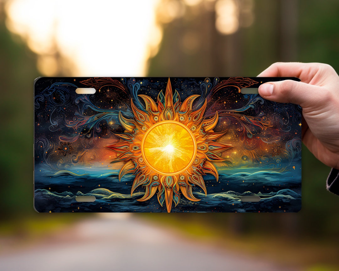 Mystic Sun Vanity Decorative Front License Plate Cute Car License Plate ...
