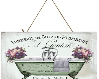 Bath Sign Vertical Carved in a 32x8 Solid Wood - Etsy