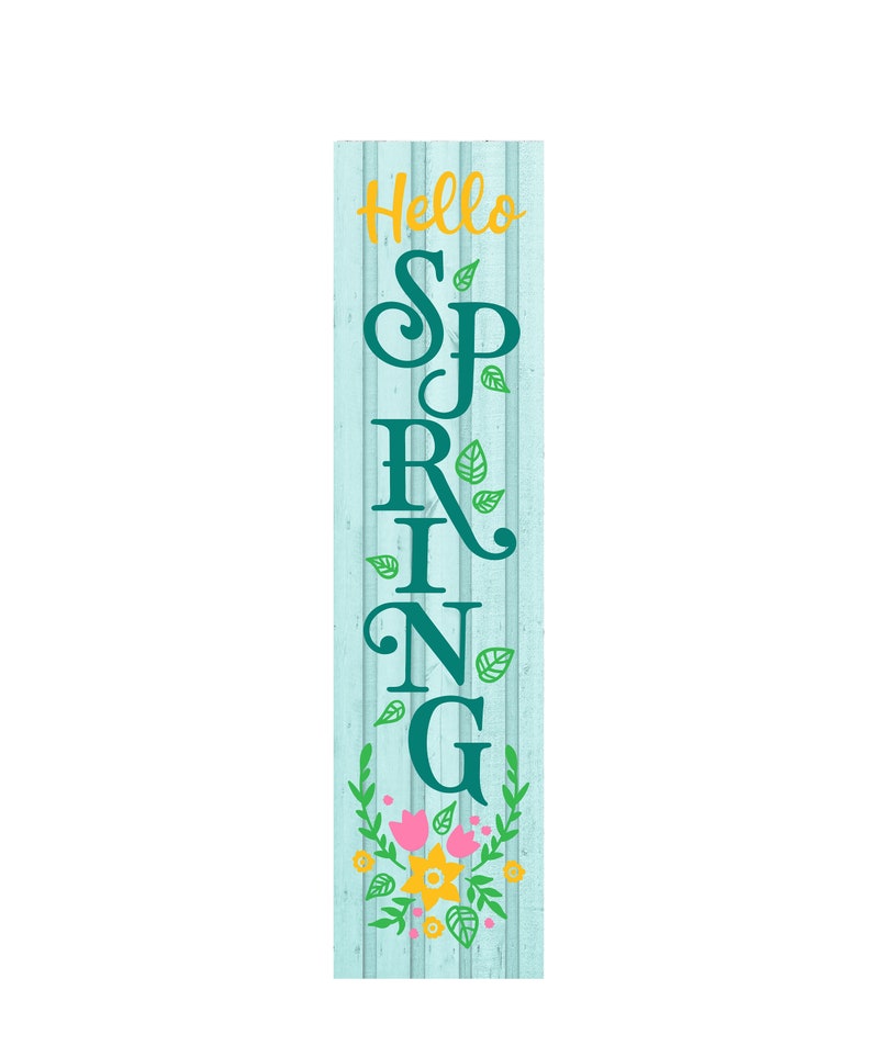 24 Inch Hello Spring Vertical Wood Print Sign - Etsy