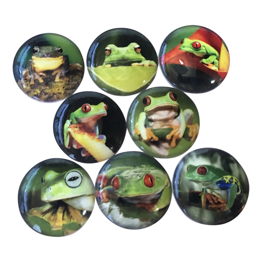Set of 8 Frogs Print Wood Cabinet Knobs, Kitchen Knobs, Draw Knobs ...